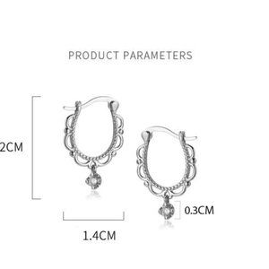 Jewelry | New 925 Sterling Silver Lace Diamond Huggie Hoops | Poshmark
